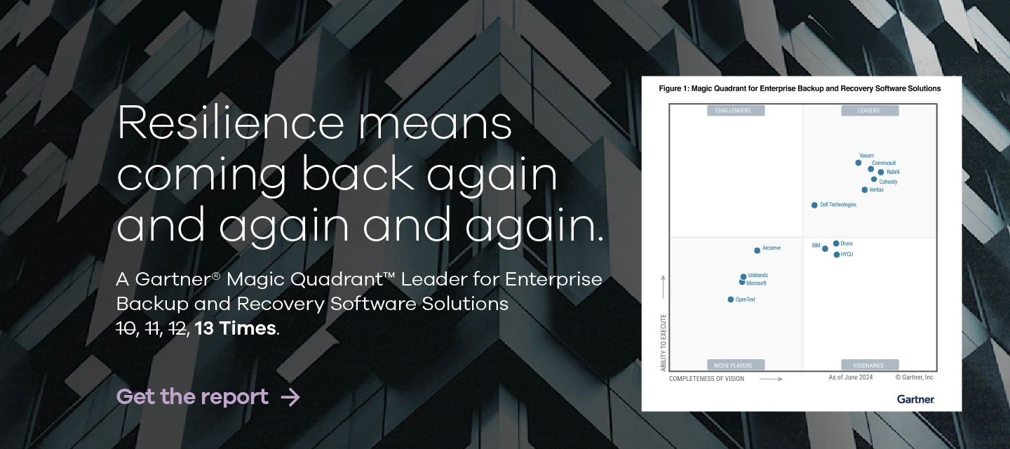 13 times a Gartner® Magic Quadrant™ Leader for Enterprise Backup and ...