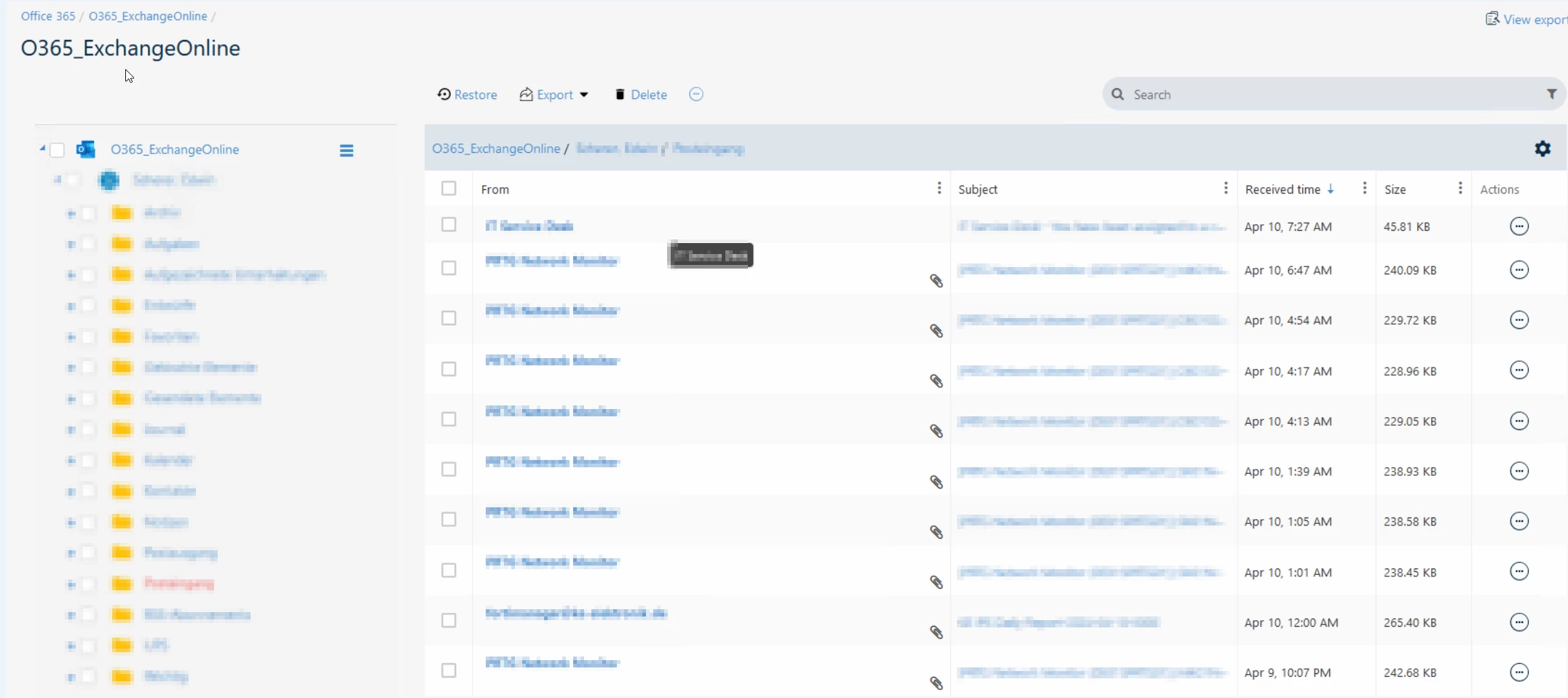 CommVault M365 OnPrem - Exchange Online Index Status | Community