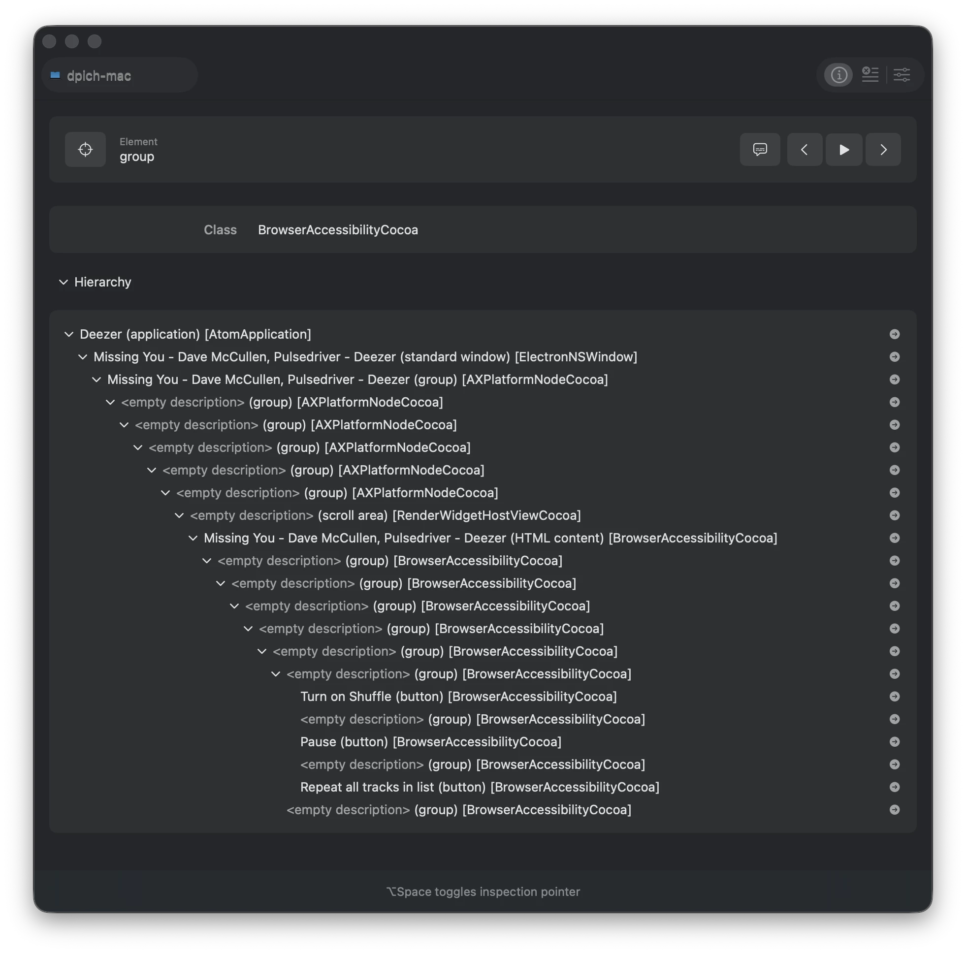 [bug] Accessibility actions (e.g. button press) in the Mac App don't ...