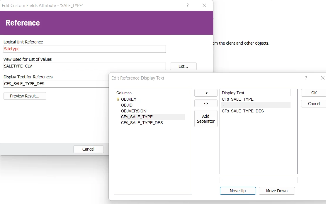 Adding Than One Column In Custom Field Reference LOV IFS Community
