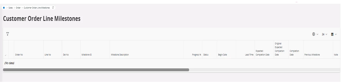 Customer Order Line Milestones | IFS Community