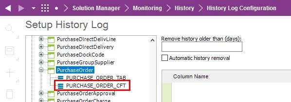 How To Enable History Log For A Custom Attribute Of An Entity In IFS 