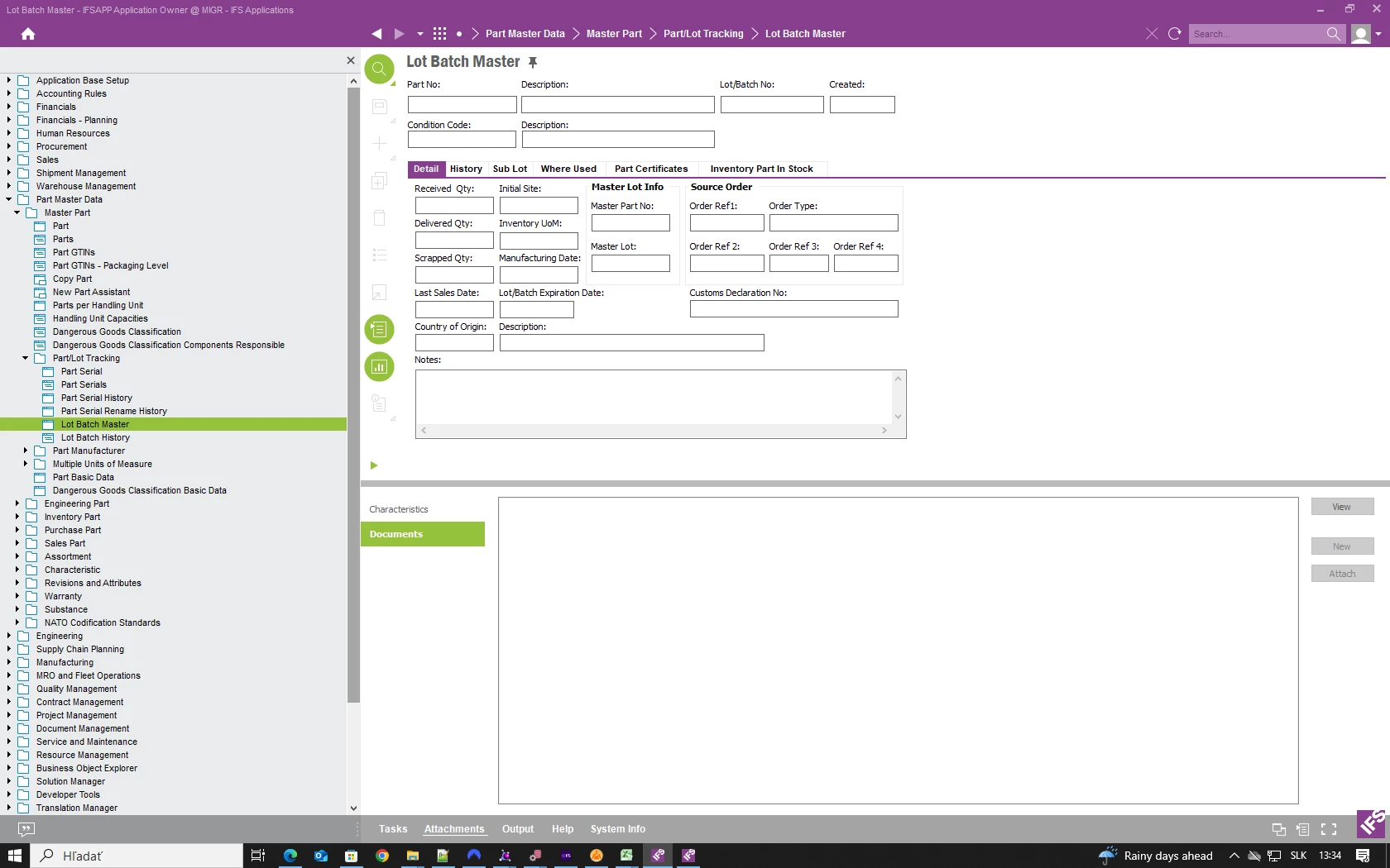 Document attachment to Batch/lot | IFS Community