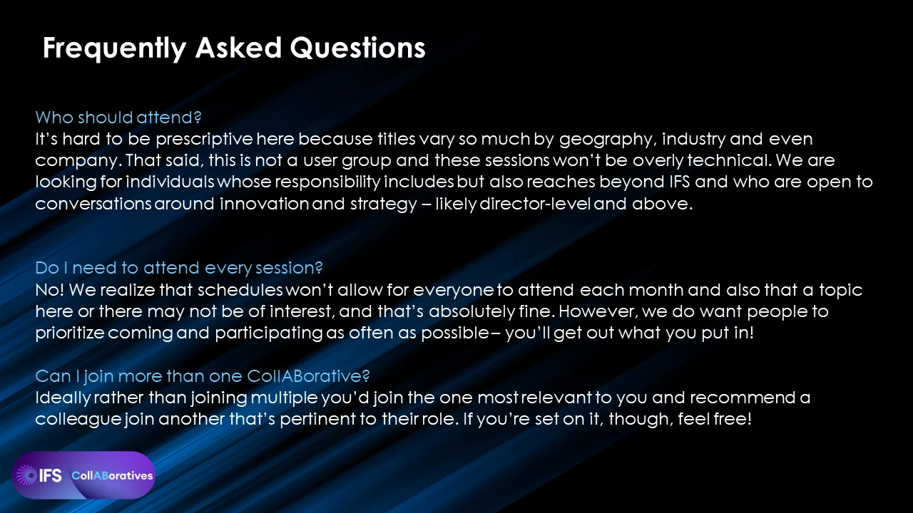 IFS CollABoratives 2024 Overview | IFS Community