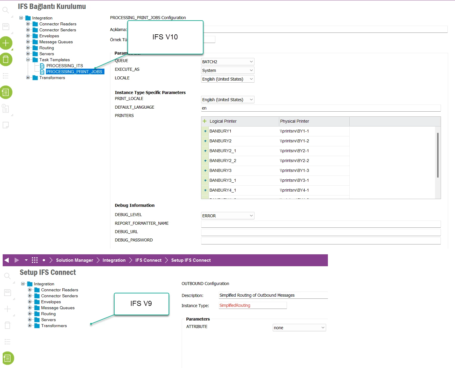 How Does Matching Logical And Physical Printers At Version 9 IFS