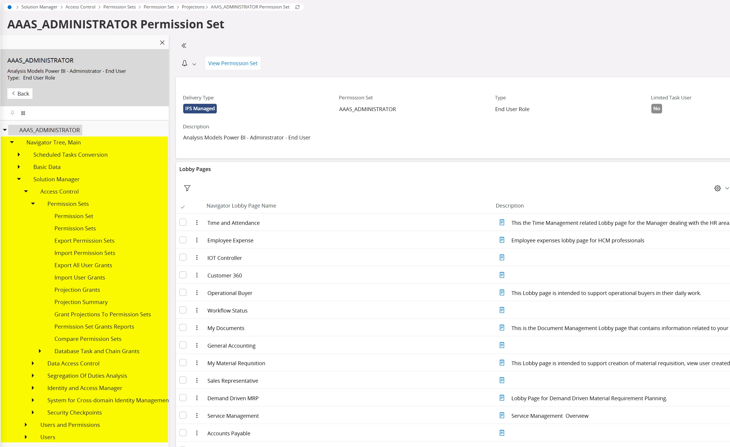 Export the Navigator tree as the basis for functional roles and end ...
