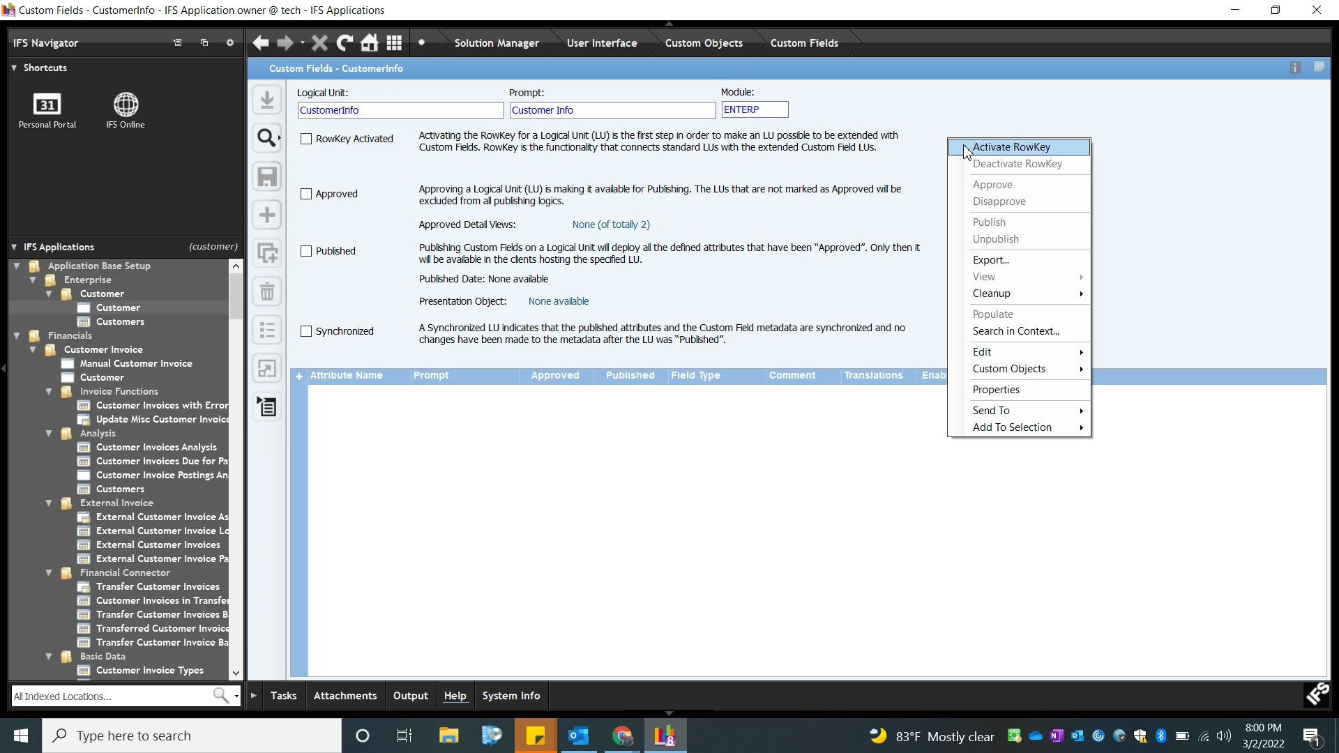 Cannot Create A Custom Field In A View IFS Community