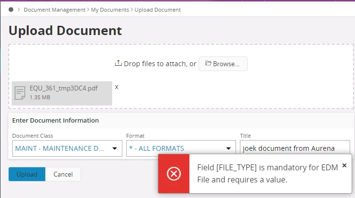 Error Trying To Upload Document Via RESTful API IFS Community