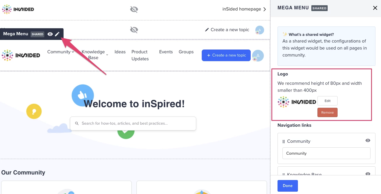 How To Configure The Header | inSpired
