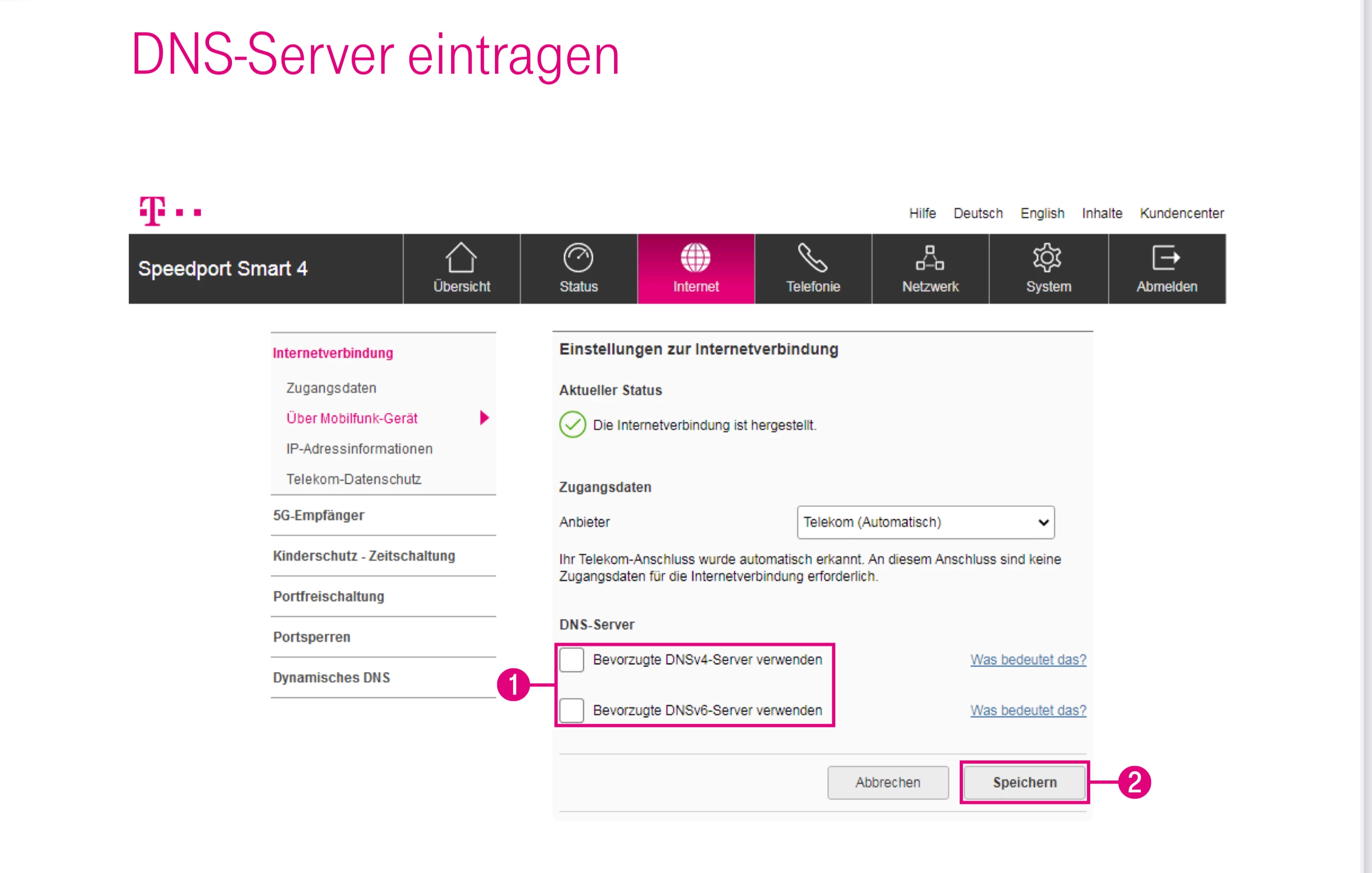 Speedport Smart 4, o2 DSl, Telefonie einrichten nicht möglich | O₂ ...