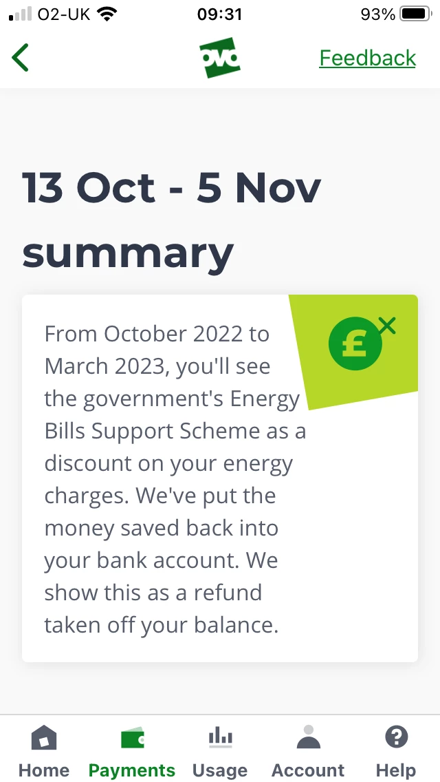 Put a line of text onto the summary part of the bill to say an entry ...