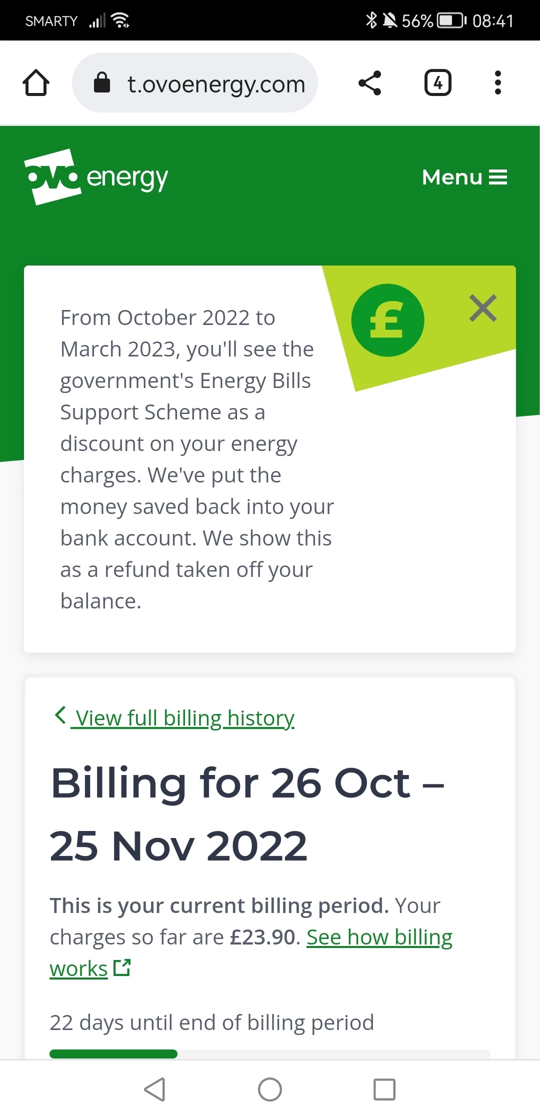 Put a line of text onto the summary part of the bill to say an entry ...