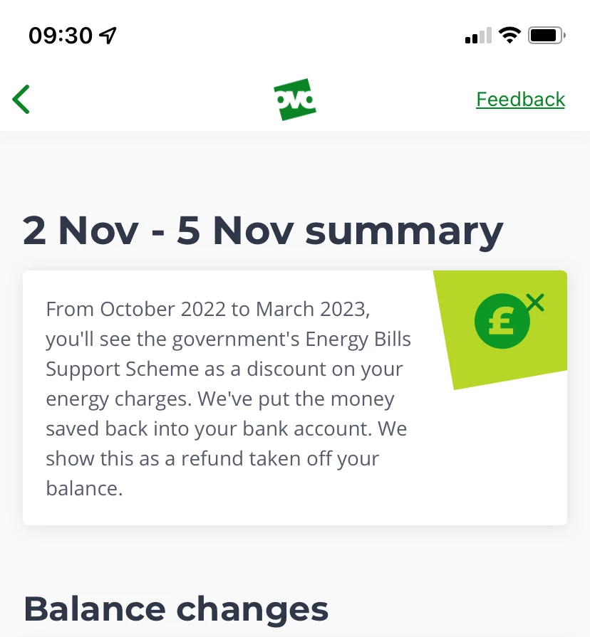 Put a line of text onto the summary part of the bill to say an entry ...