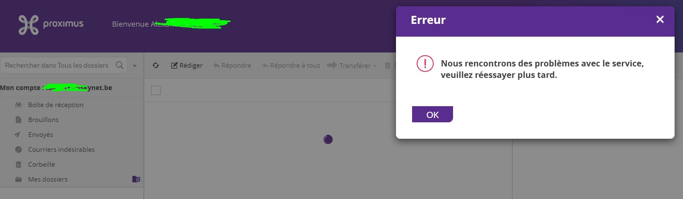 Impossible de se connecter à boîte mail proximus | Proximus Forum
