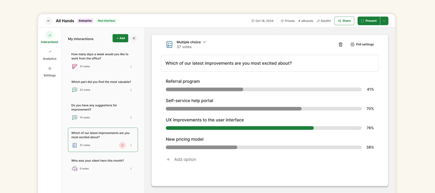 New Slido interface feature continuity | Slido Community