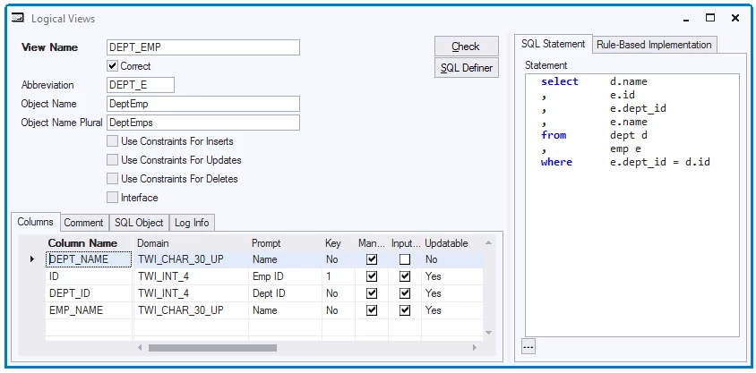Logical Views | USoft Community